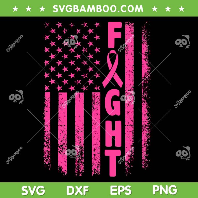 Fight Breast Survivor American Flag SVG