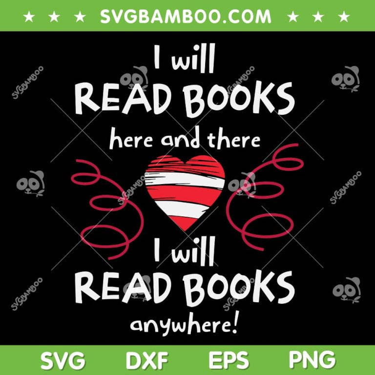 I Will Read Books Here And There SVG PNG
